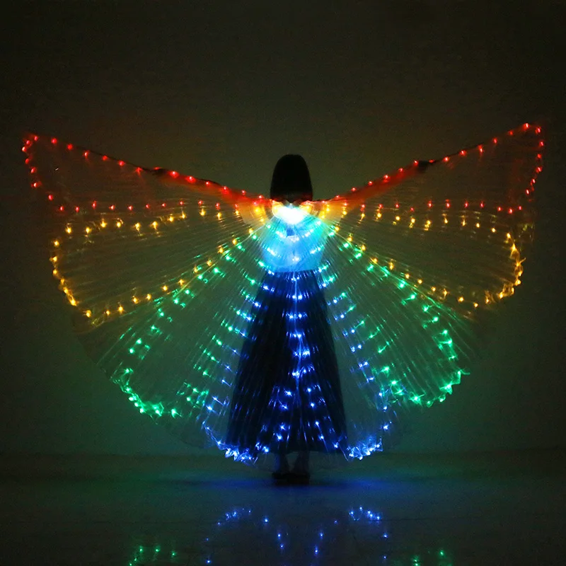 Asas de led para dança do ventre, performance colorida, acessórios de ...