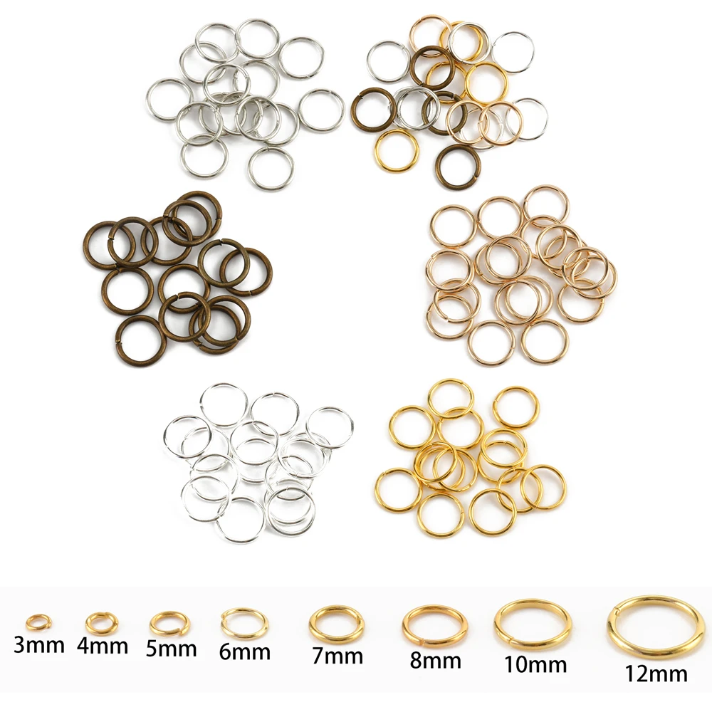 200pcs/lot 3mm 12mm Metal Jump Rings Jewelry Findings Open Loop Split ...