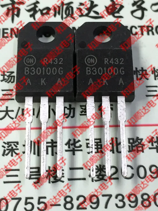 Original nuevo/5 uds/MBRF30100CTG B30100G TO 220F 100V 30A|Transistores ...