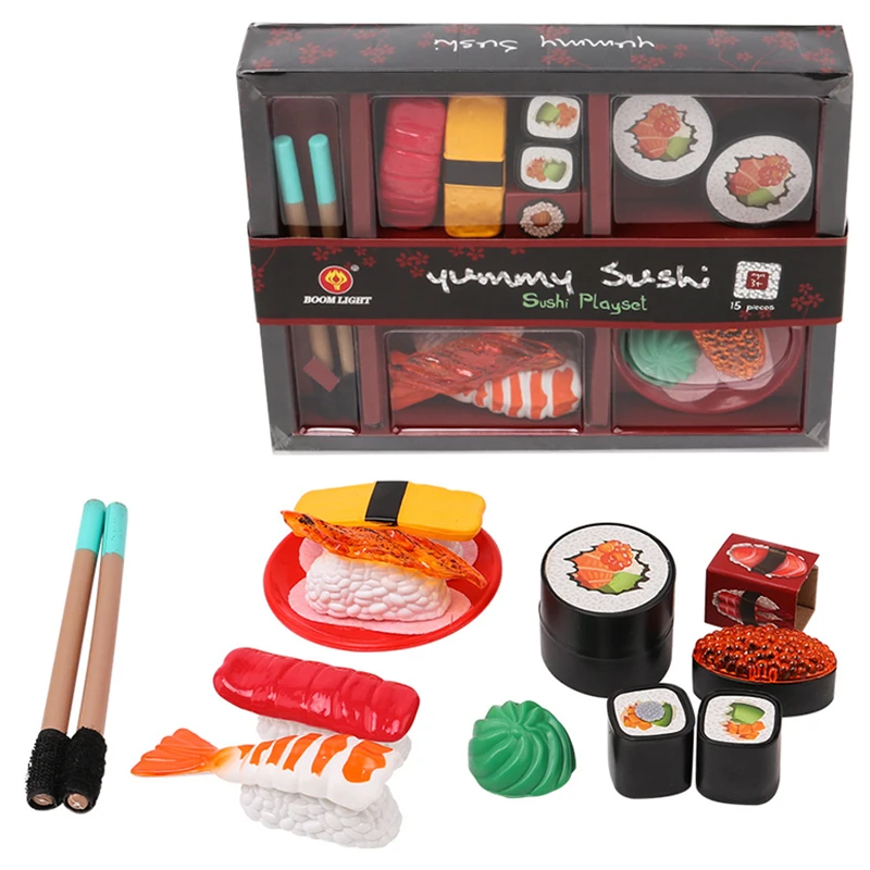 Children's Simulation Japanese Sushi Pretend Kitchen Food Toys Pretend ...