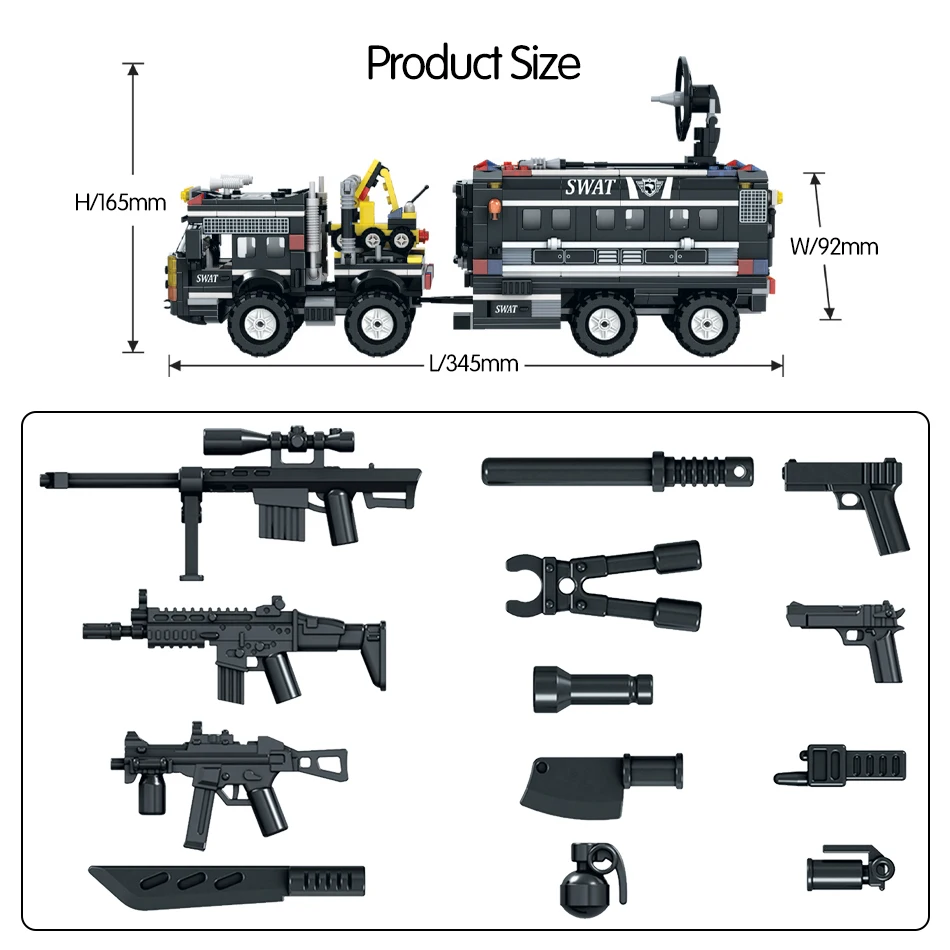 Winner SWAT City Police Station Truck Building Blocks Sets - Building Toys