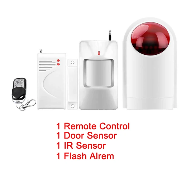 Beam IR Sensor Standalone Wireless Home Security Alarm System Kit Flash ...