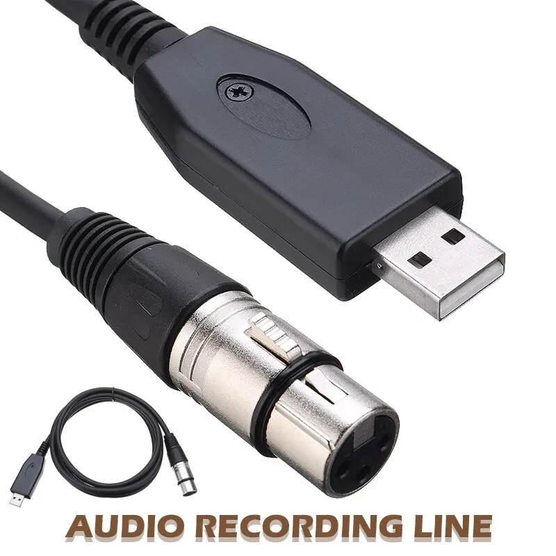 Durable-USB-Microphone-Audio-Cable-3-Pin-USB-Male-to-XLR-Female-Mic ...