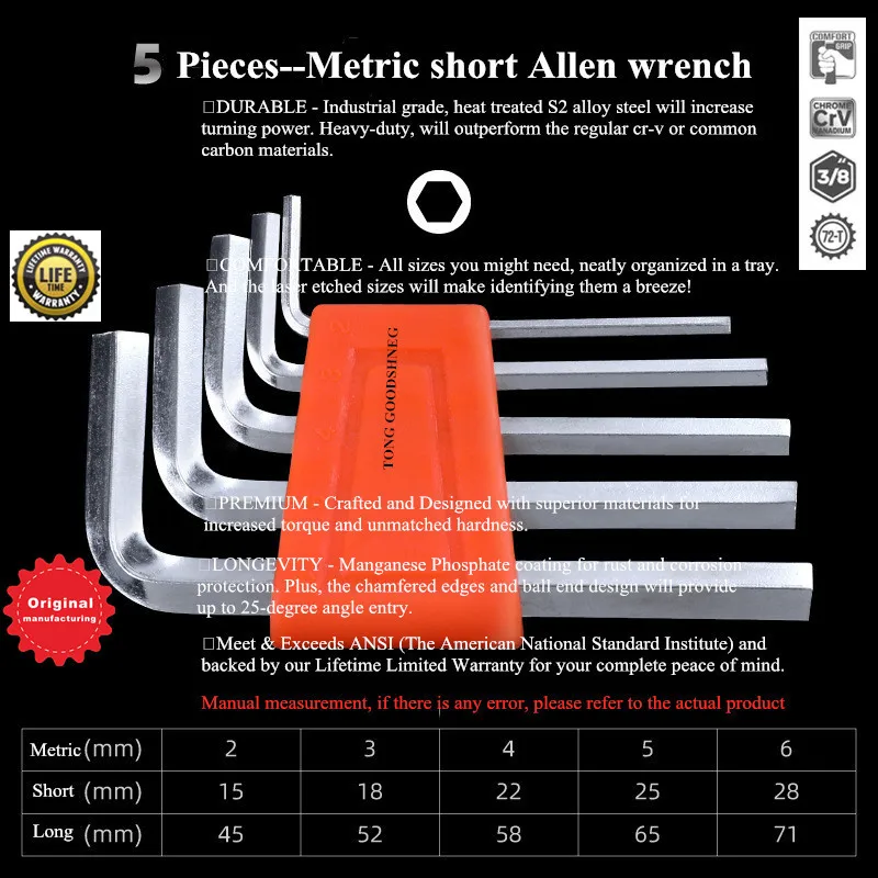 Standard Hex Key Chart