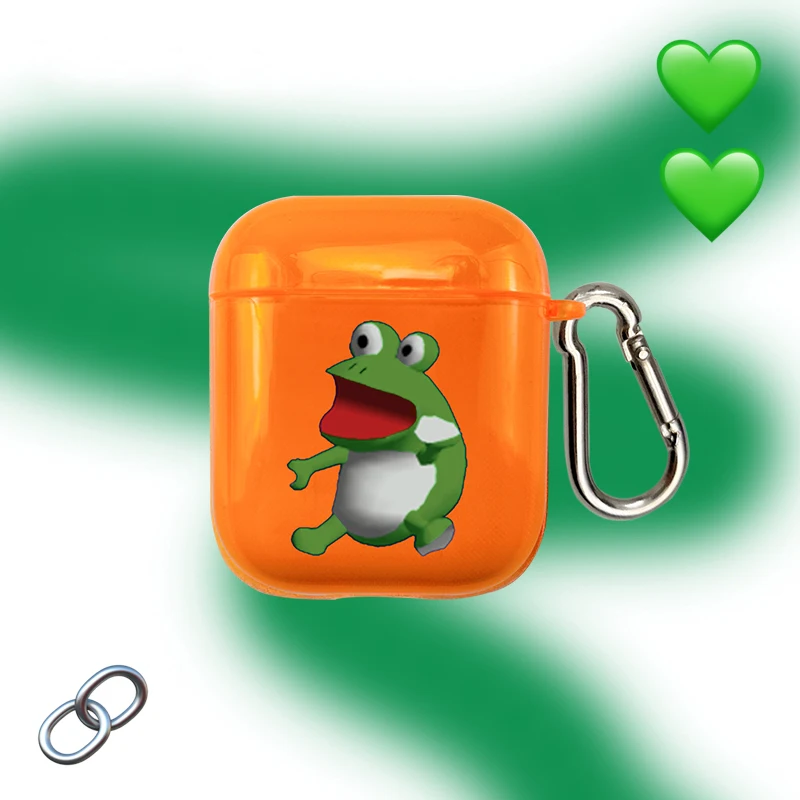 Frog-Animal-Fluorescence-Yellow-Silicone-Wireless-Earphone-Case-for ...