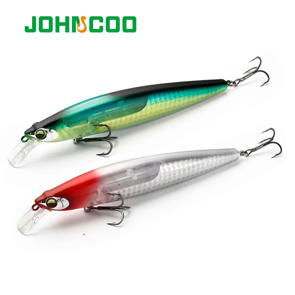JOHNCOO Floating Minnow 130mm 18.5g Long Casting Hard Bait Flash Blade Wobbler Fishing Lure Sea ...