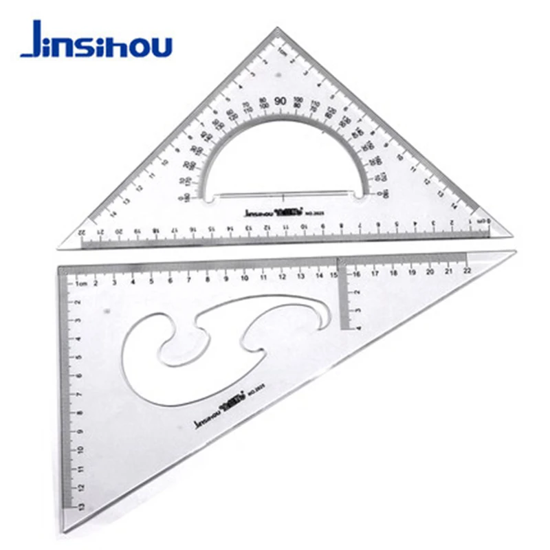 Jinsihou/cokai Multi-function Beveled Plastic Triangle Ruler 15/20/25 ...