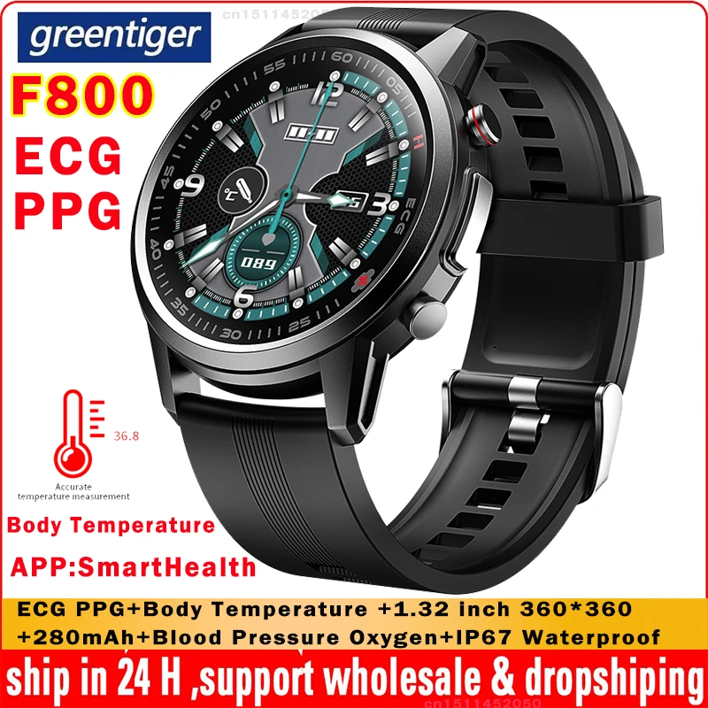 Original F800 Smartwatch ECG PPG Body อุณหภูมิ Heart Rate Monitor ความ ...