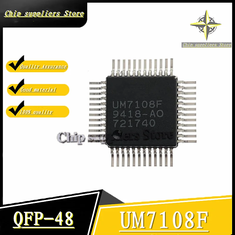 1PCS// UM7108F QFP-48 7108F QFP48 7108 LCD display digital voltmeter ...