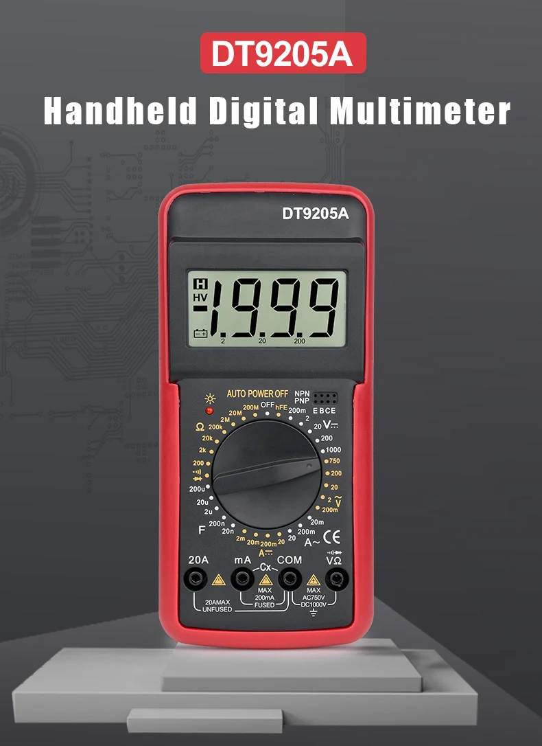 Generic Multimeter Digital DT9205 Professional Electrician Tools AC ...