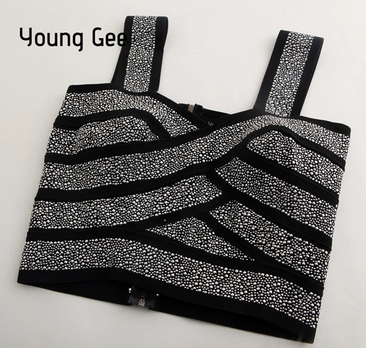 Young Gee панк стиль короткий блеск блесток Бюстье для женщин сексуальный бюстгалтер без ...