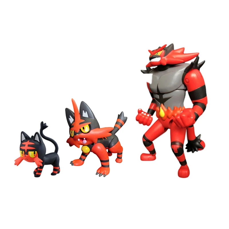 Figuras-de-acci-n-de-Pok-mon-Litten-Torracat-Incineroar-juguetes-de ...