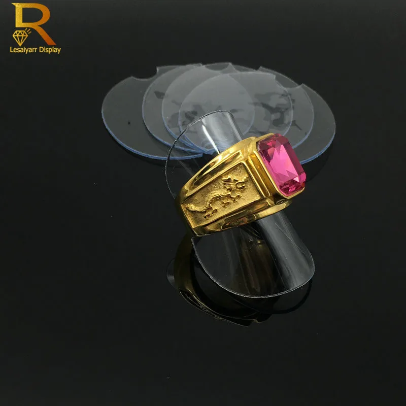 Plastic-Ring-Display-Holder-Sheet-3-8cm-Dia-Black-Clear-Ring-Organizer ...