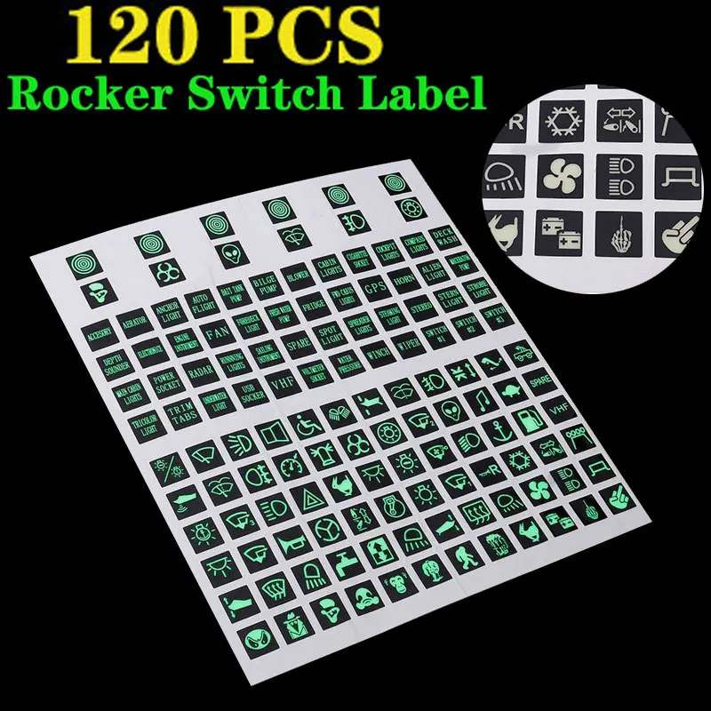 120 Sticker Labels Rocker Switch Label Decal Circuit Panel Luminous ...