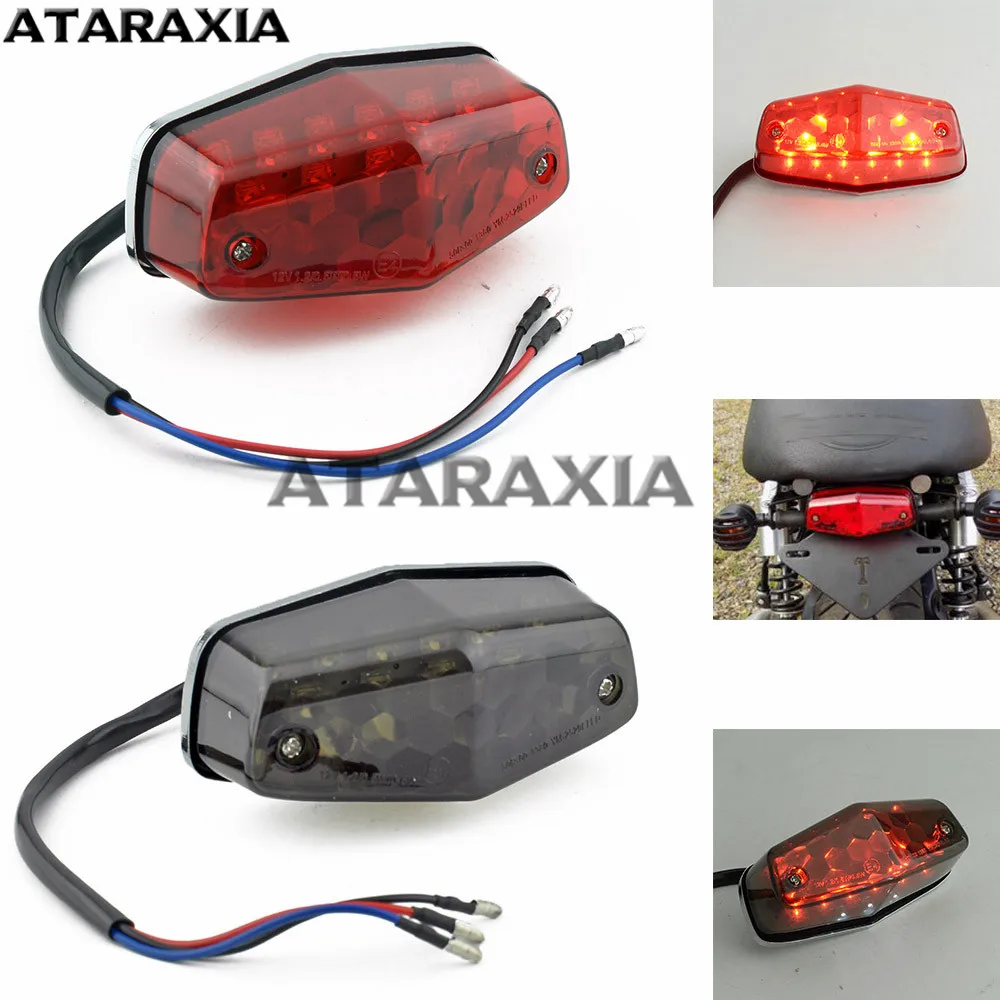 Bike Cafe Racer Motorcycle Stop Brake Light Rear Lamp Lucas Style LED ...