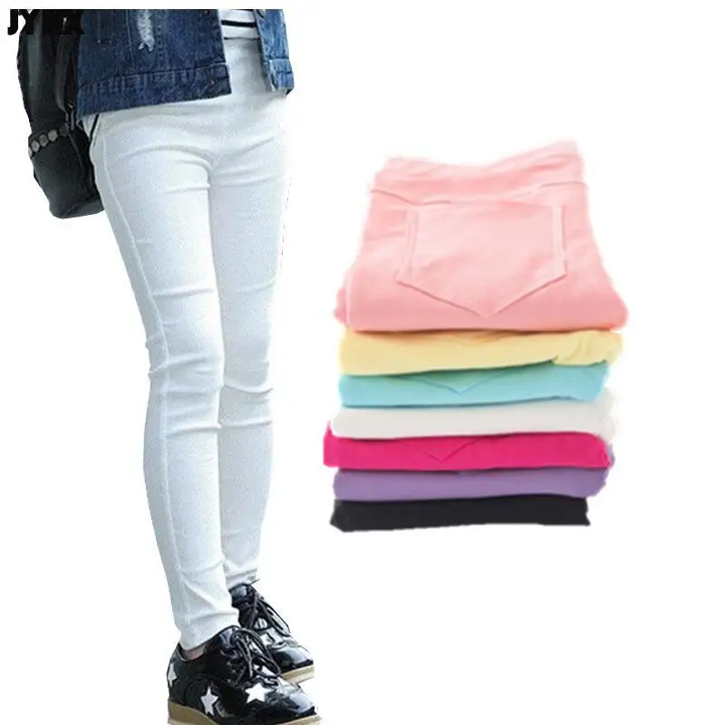 2024-Kids-Girl-Pants-Spring-Autumn-Candy-Color-Elastic-Pencil-Trousers ...