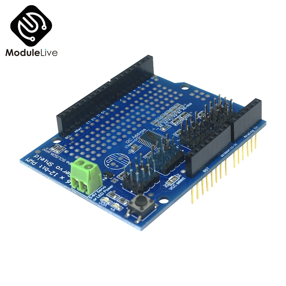 Équipements professionnels 16 CH 12-bit PWM Servo Shield Pilote moteur ...