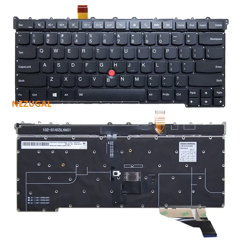 95% new US English Backlit Keyboard for Lenovo Thinkpad X1 Carbon 3rd ...