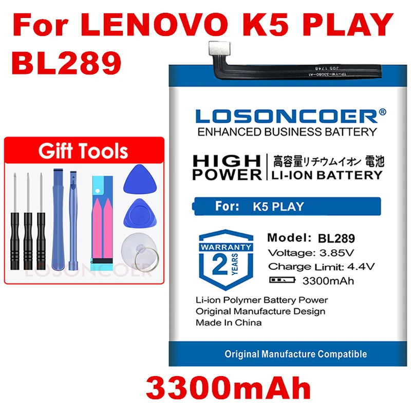 LOSONCOER BL289 3300mAh батарея мобильного телефона для lenovo K5 Play ...