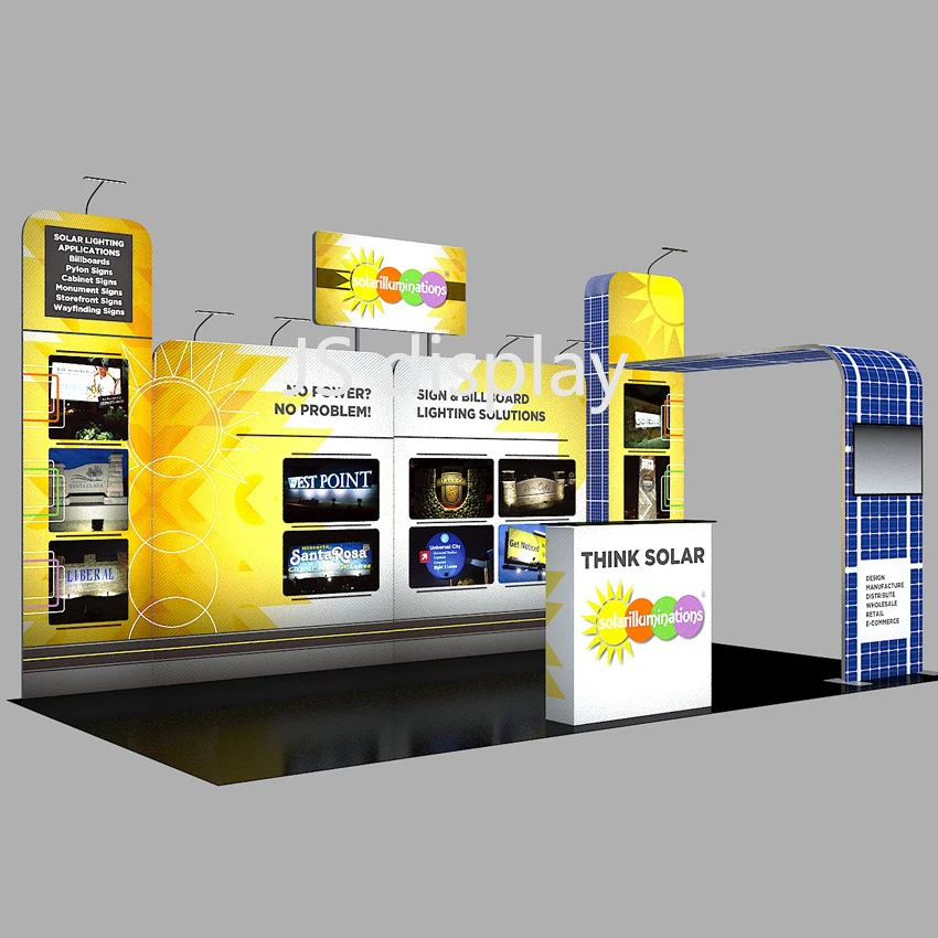 20ft Portable Custom Trade Show Display Booth With Tv Mount Counter ...
