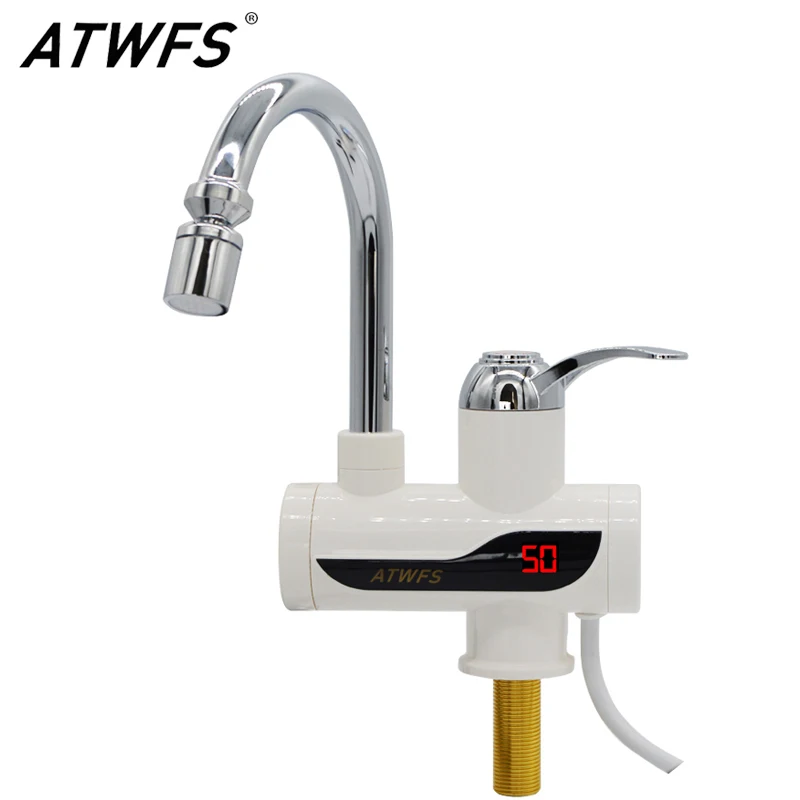 ATWFS 3000W Tankless Instant Water Heater Electric Hot Water Faucet Heating Kitchen Tap with ...