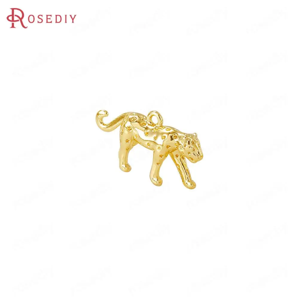 6PCS-15x7MM-Loch-1MM-Gold-Farbe-Messing-Leopard-Charms-Anh-nger-Schmuck ...