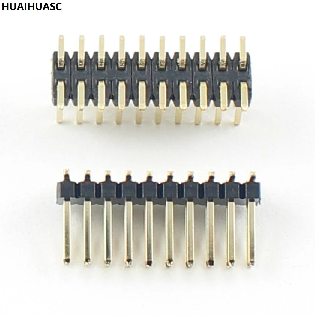 10pcs Gold Plated Pitch 1.27mm Male 2x10 Pin 20 Pin Double Row Smt Smd ...