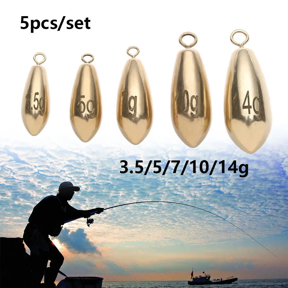 5pcs-High-Quality-Line-Sinkers-Additional-Weight-Brass-Sinker-Hook ...