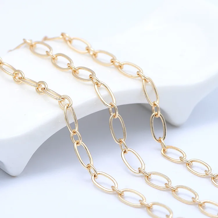 Jewellery Making Round Loops Link Chain For Jewelry Making Plated 14K ...