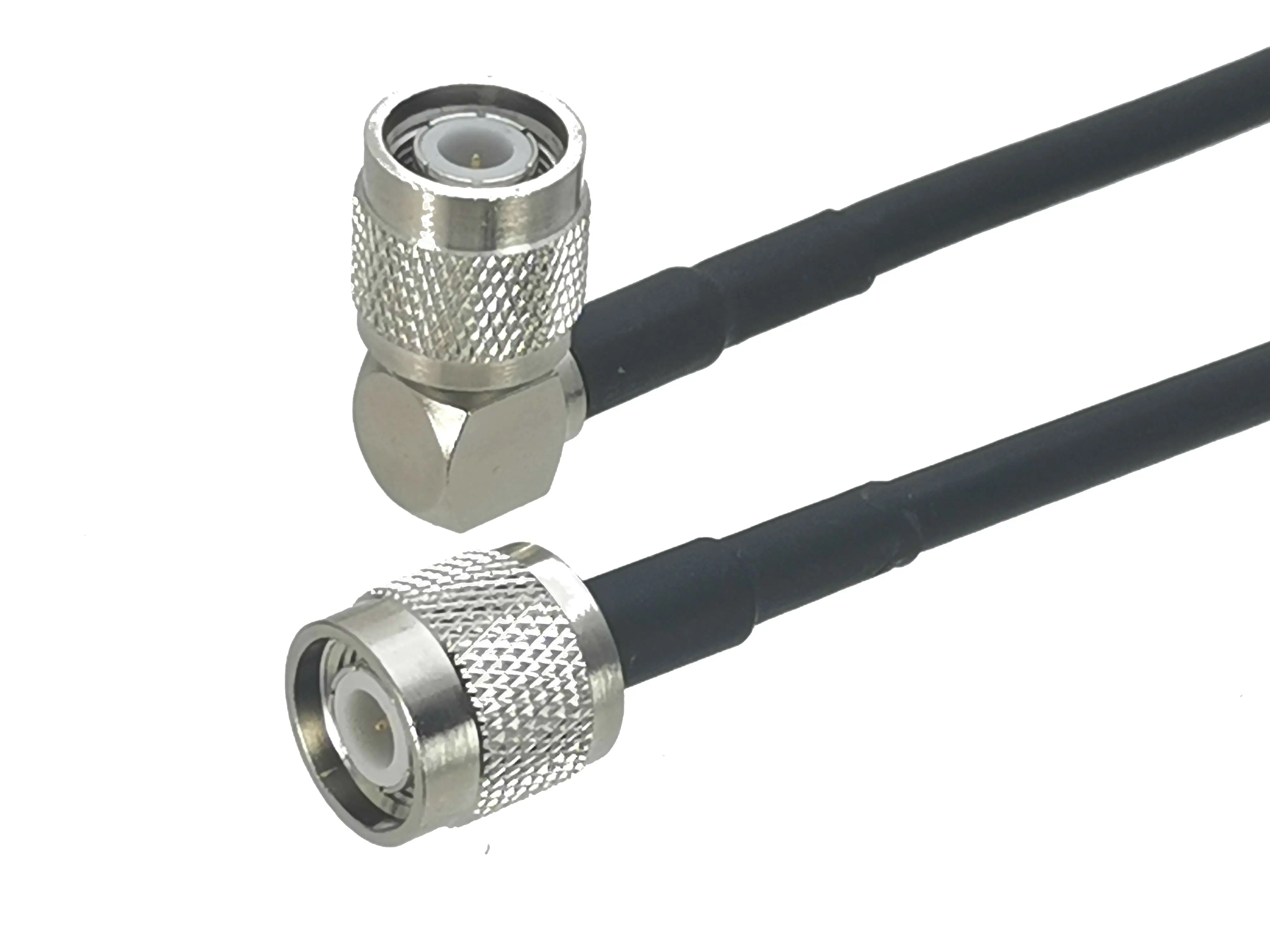 1Pcs RG58 TNC 수 플러그 TNC 수 플러그 직각 커넥터 RF 동축 점퍼 피그 테일 케이블 4inch ~ 20M ...