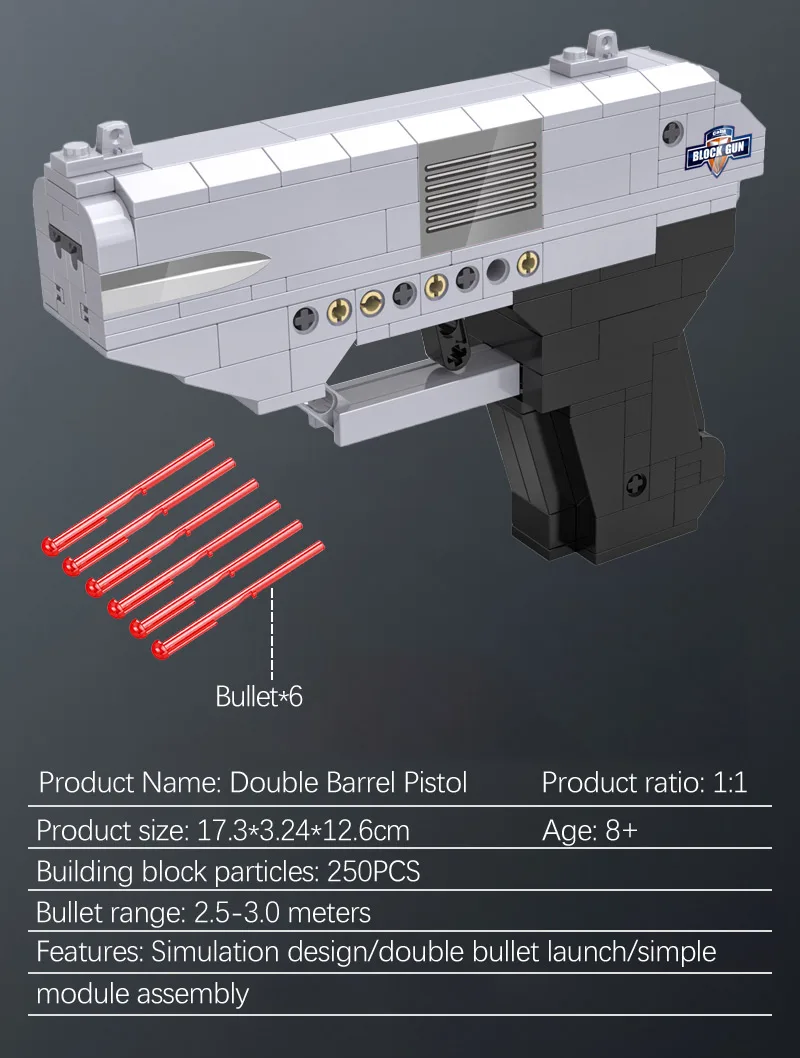 Cada Double-Barreled Pistol Technical Gun - Building Toys