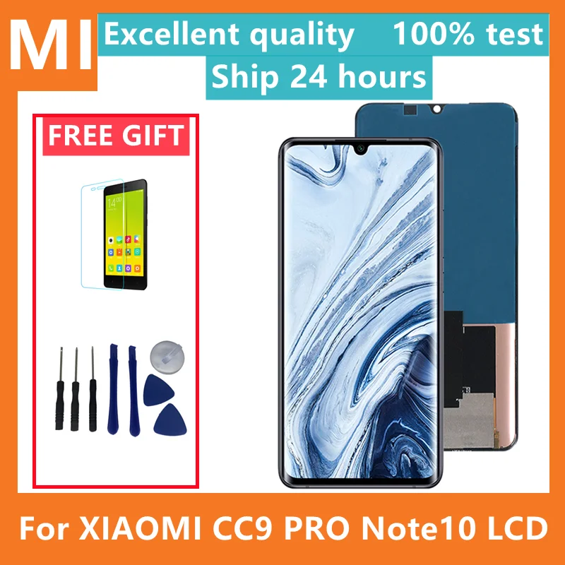 Xiaomi Mi CC9 프로 CC9Pro 용 슈퍼 Amoled Lcd 터치 스크린 디지타이저 부품, Mi 노트 10 프로 노트 10 프로 스크린 지원|휴대폰 LCD ...