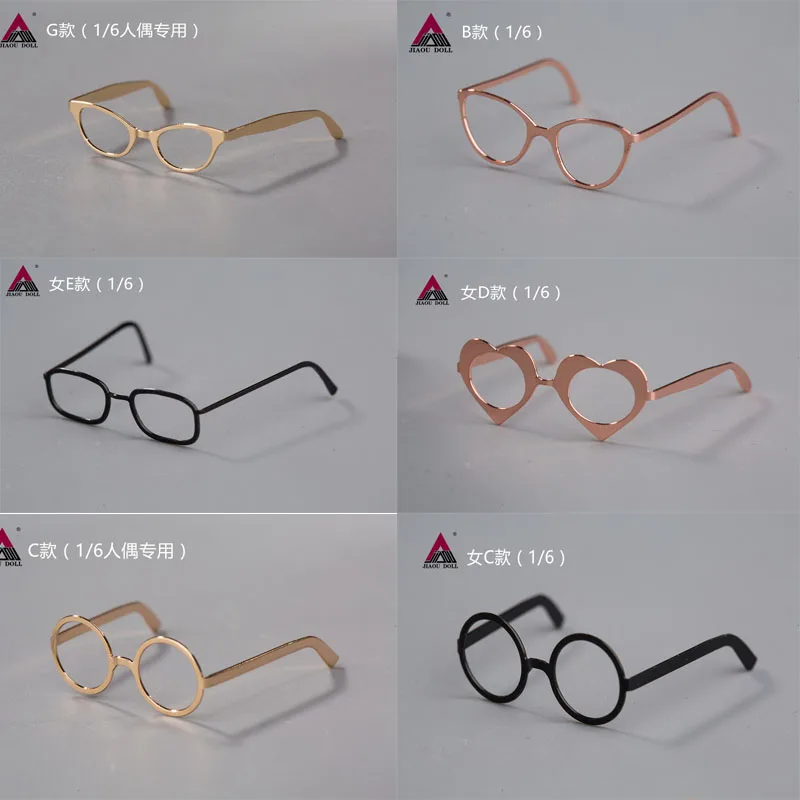 1/6 Scale Female Glasses Model Glass Frame Black Rose Gold Fit 12 ...