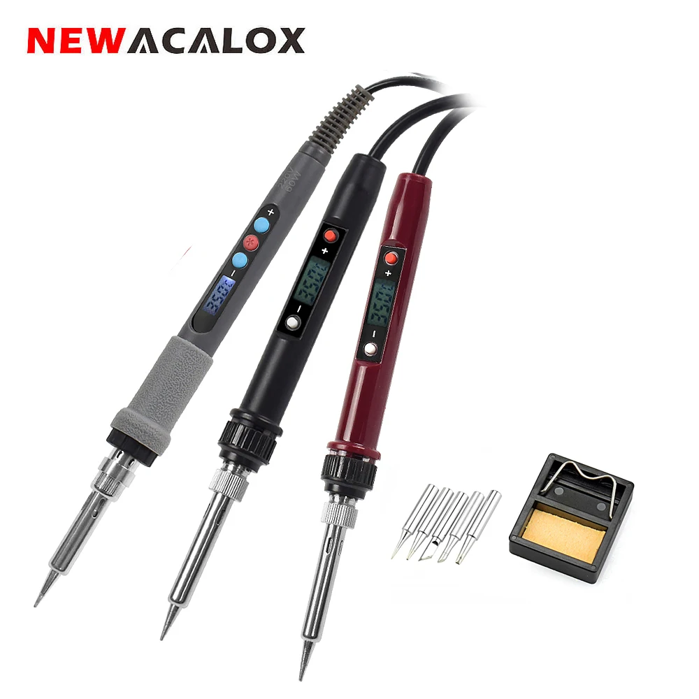 Newacalox 110v/220v Lcd Digital Electric Soldering Iron 60w/80w/90w ...