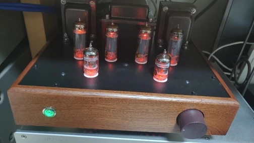 6P14/EL84 push pull circuit amplifier tube amp 12AX7 push wooden box amplifier sound quality 10W ...