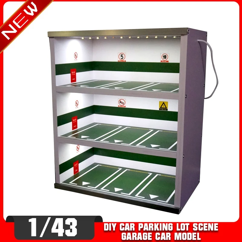 1/43 DIY Car parking lot scene garage Car model display cabinet 9 ...