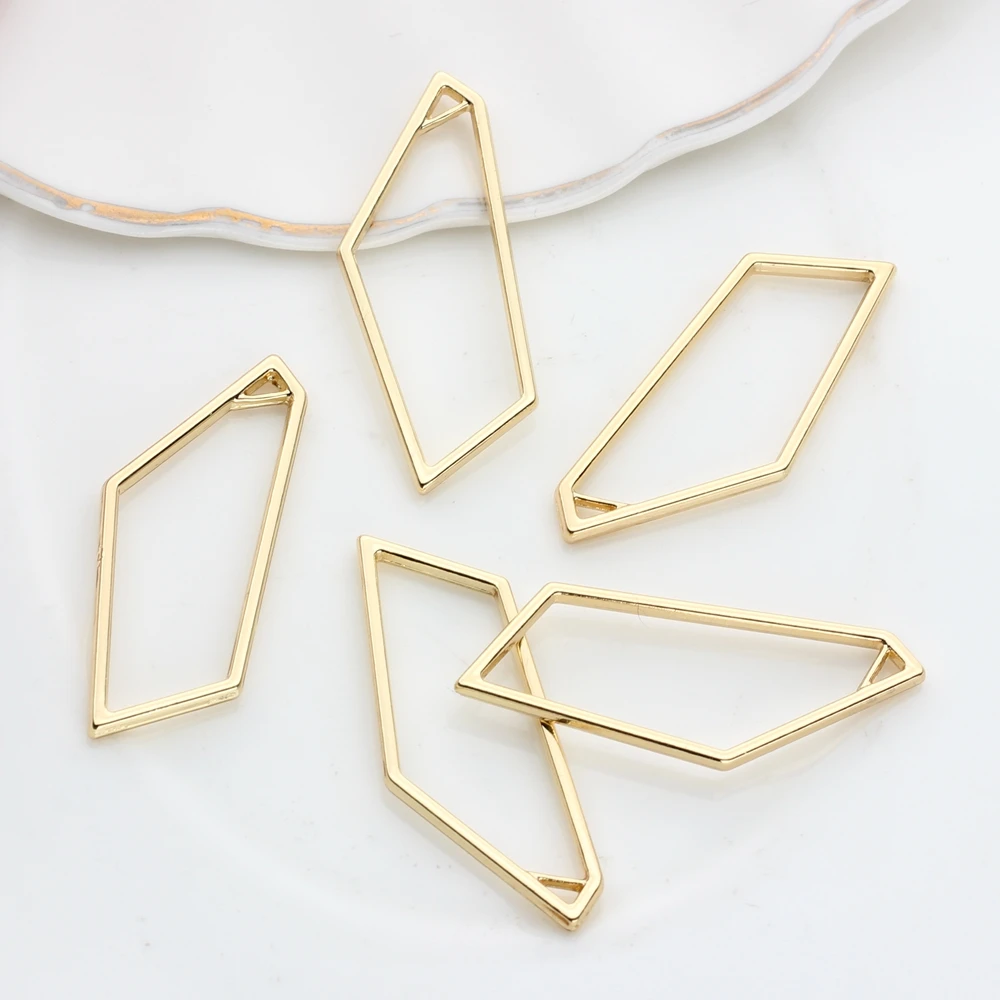 10pcs/lot Zinc Alloy Geometric Bezel Bezel Metal UV Resin Charms ...