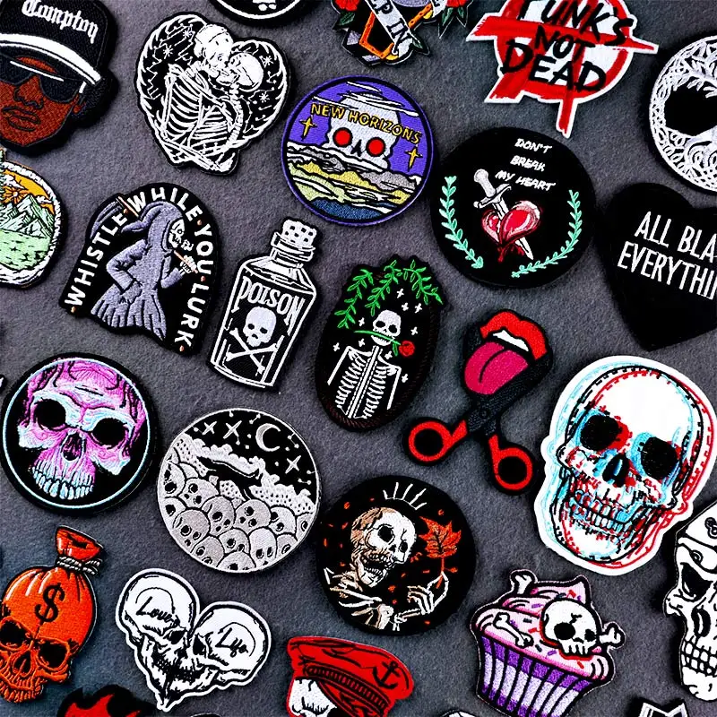 Parches Bordados de Estilo Punk para Ropa, Pegatinas para Apliques de ...