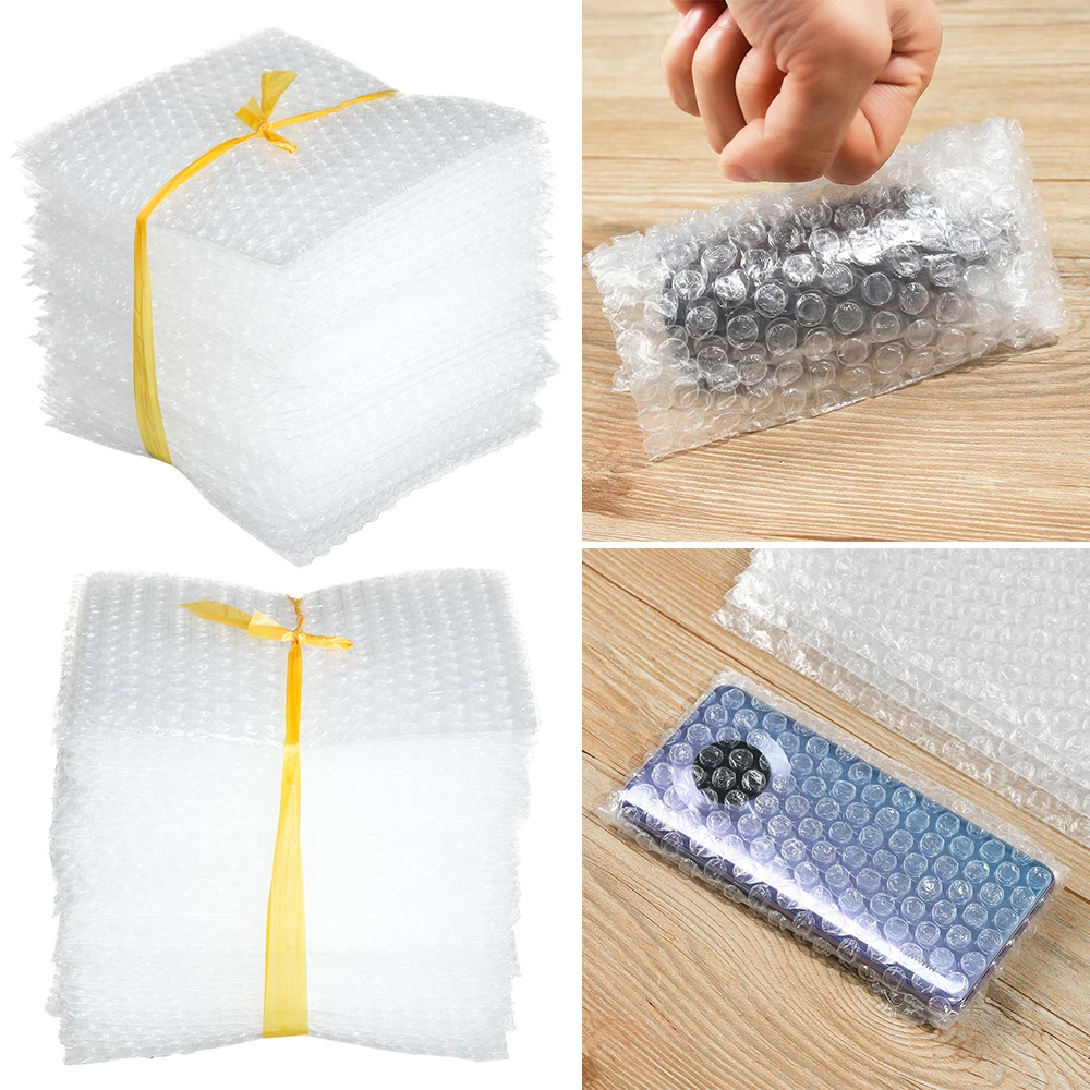 50pcs Plastic Protective Wrap Envelope White Bubble Foam Packing Bags ...