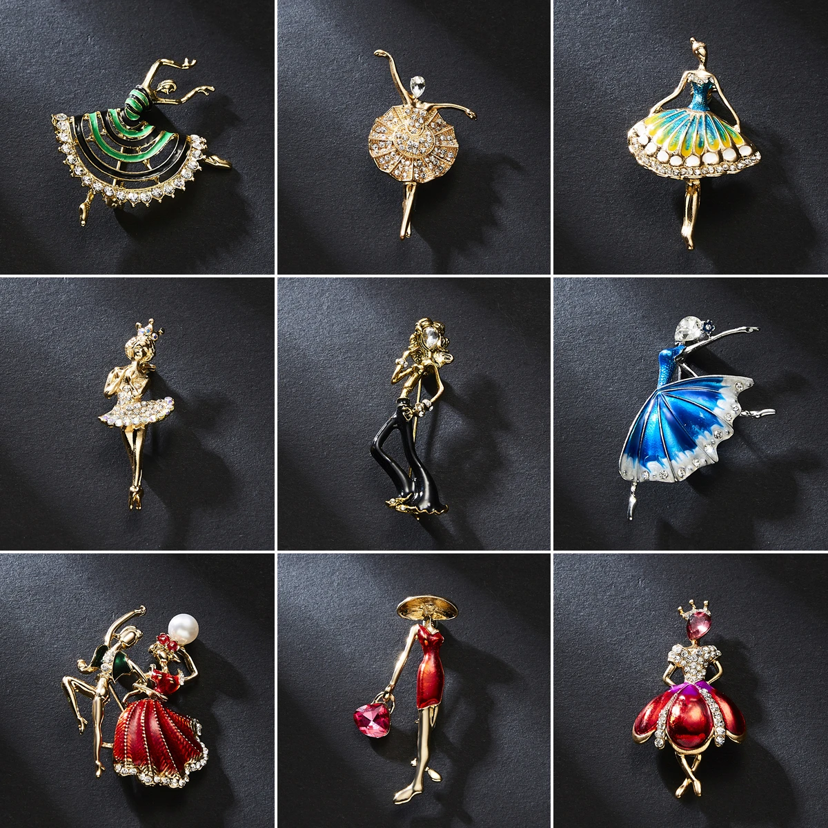 RINHOO-Rhinestone-Flower-Dress-Dance-Slim-Lady-Girl-Brooches-Women-Men ...