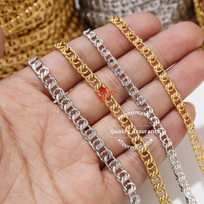 1-Meter-Stainless-Steel-5mm-Width-Solid-Flat-Mariner-Link-Chain-Gold ...