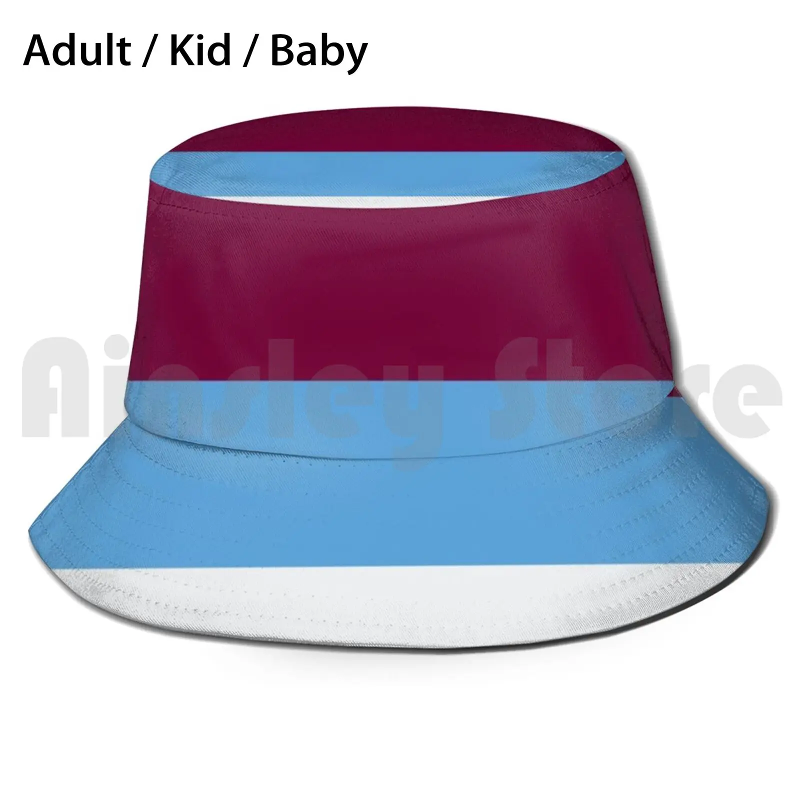 Burnley Claret Blue And White Tricolour Bucket Hat Adult kid baby Beach ...