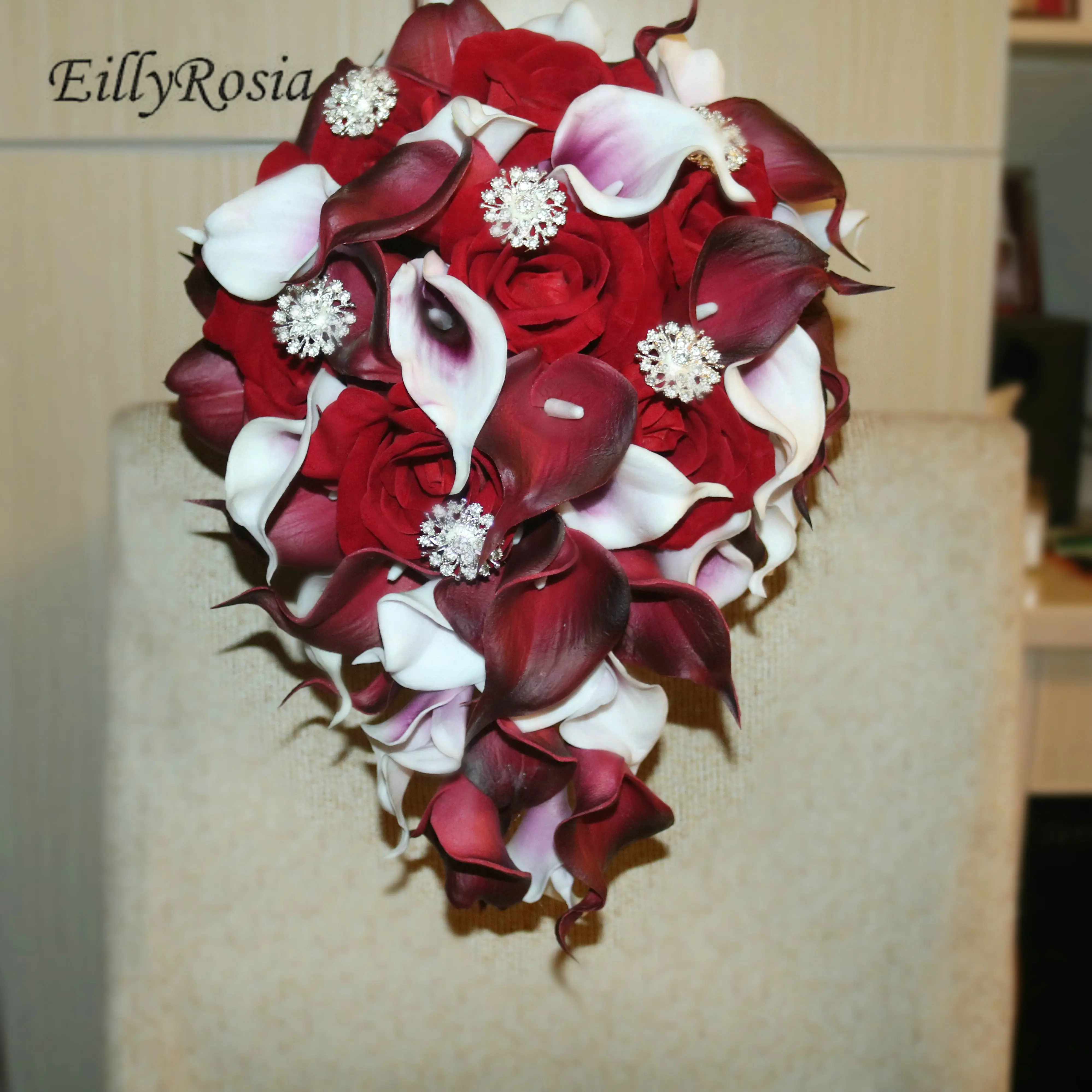 Maroon Calla Lily Wedding Bouquet