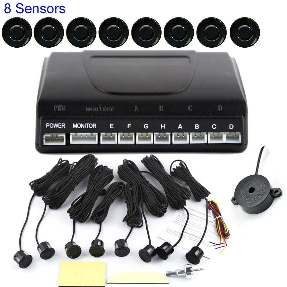 New Arrival Front And Rear Reverse Parking Sensor 8 Sensors 9 Colors ...