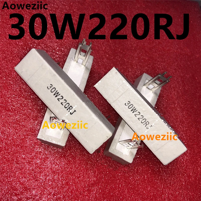 10Pcs-30W220RJ-30W-200-ohm-5-Horizontal-Cement-Resistor-30W-220RJ ...