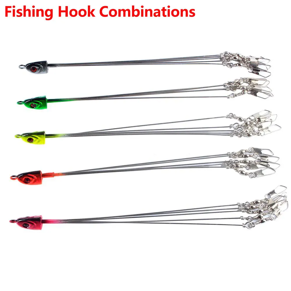 Fishing Hook Combinations Outdoors Sea Alke Fish Lures Connector Anti ...