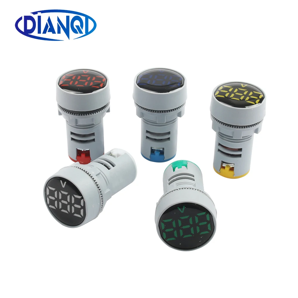 22mm AC60 500V LED Voltmeter voltage meter indicator pilot light Red ...