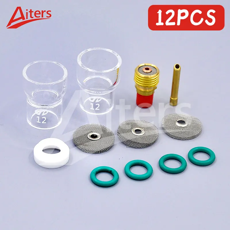 12PCS/Set TIG Welding #12 Pyrex Glass Cups Kit Torch for WP9 20 25 ...