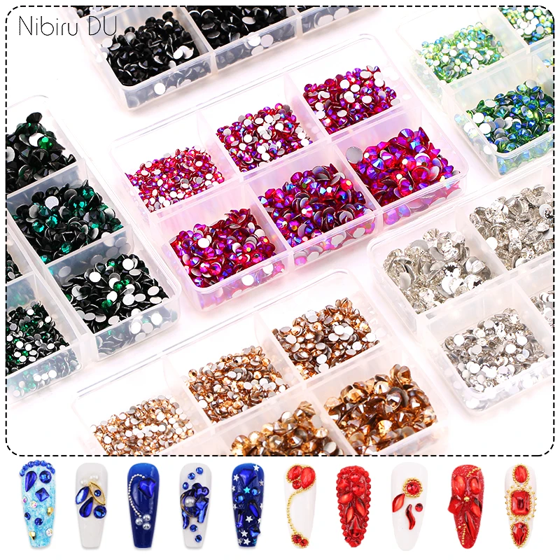 1560pcs/1680pcs Nail Stone Rhinestones Crystal Supplies Mixed Size Nail ...