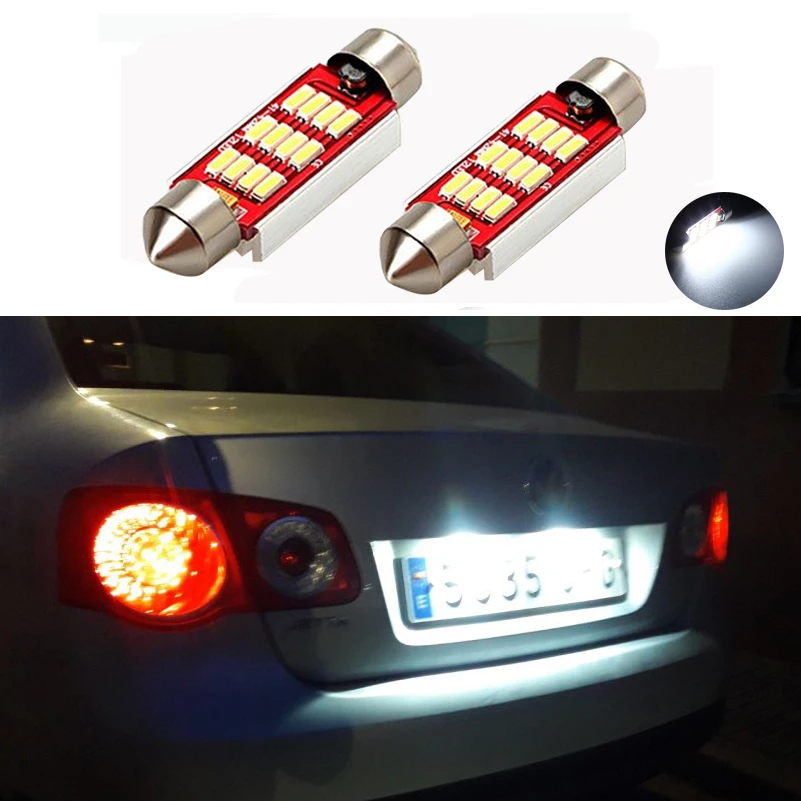 2pcs Canbus Festoon 36mm LED Bulb C5W 4014 SMD Lamp Car License Plate ...